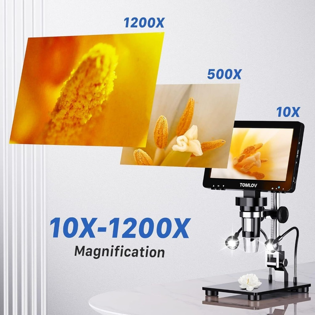 DM9 Pro IPS 7 Inch 1200X HDMI Coin Digital Microscope for Entire Coin ...