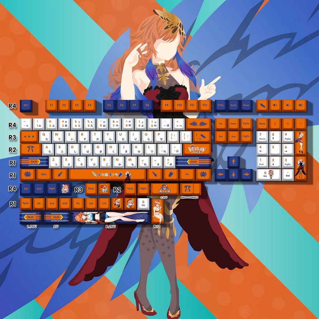 Cute Anime Takanashi Kiara Keycaps Hololive Vtuber Key Cover PBT DYE ...