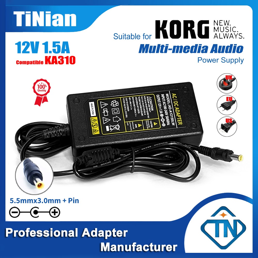 12V 1.5A AC/DC Adapter KA201 KA310 for KORG X50 SP-170 SP-180 MicroX R3 ...