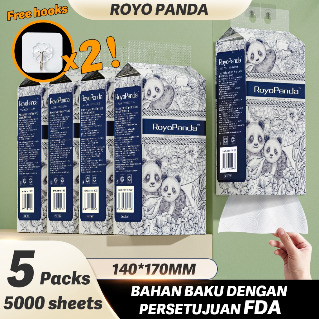 【5Packs】 RoyoPanda tissue Hanging Tissue Soft Deluxe Tissue Facial ...