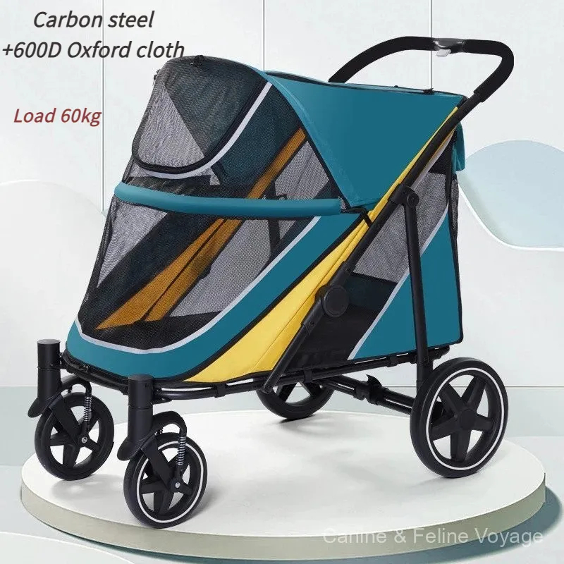 Cart Large Space Load-bearing 60KG Pet Travel Dog Stroller Lightweight ...