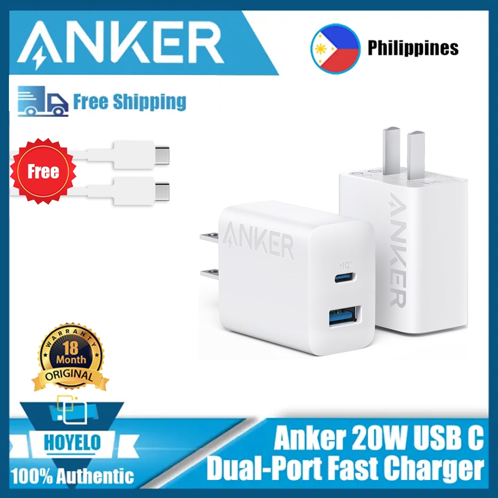 Anker 20W Dual Port USB Fast Wall Charger, USB C Charger Block | Shopee Philippines