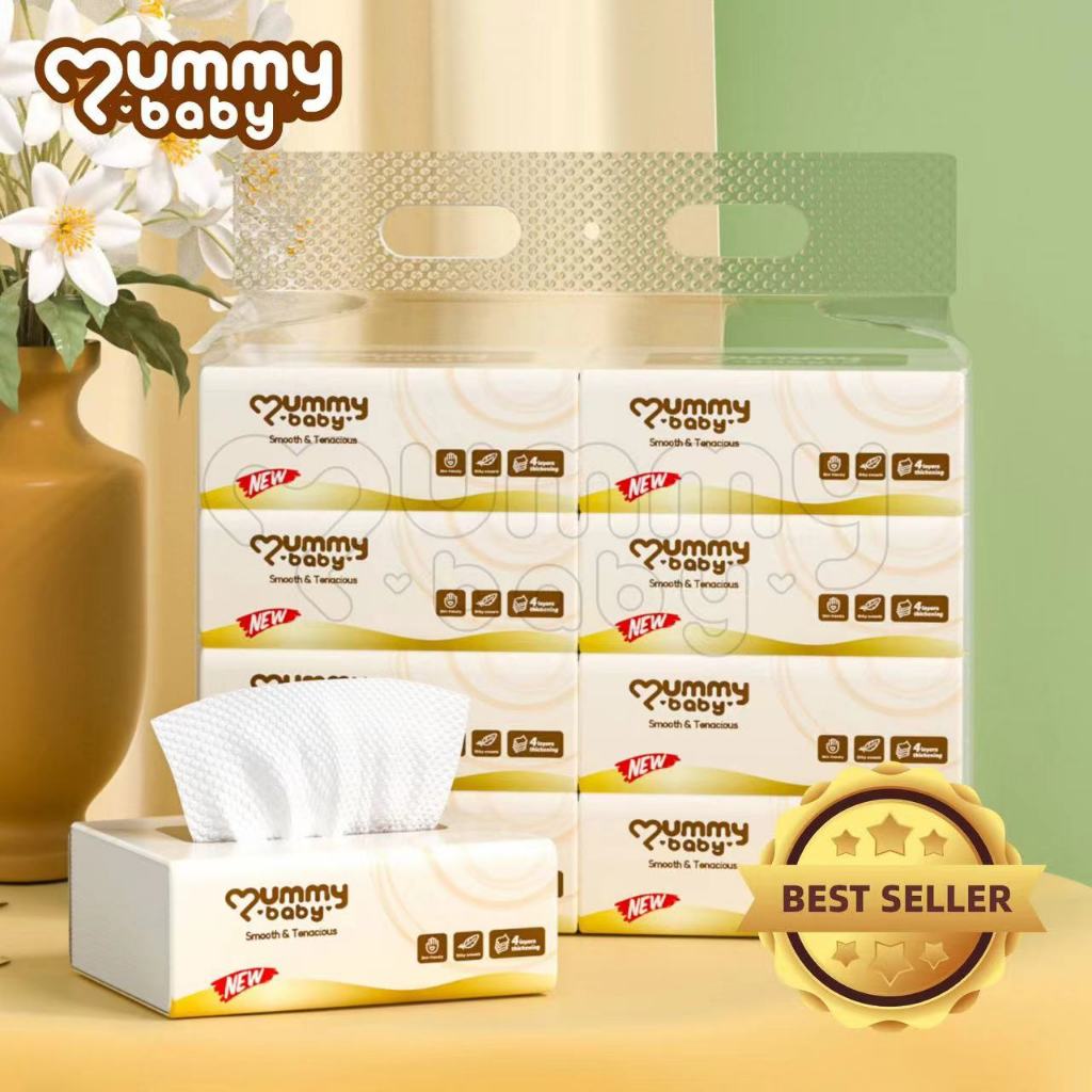 【MUMMY BABY】Facial Tissue Paper towel 8pack 4ply Wood Pulp Facial ...