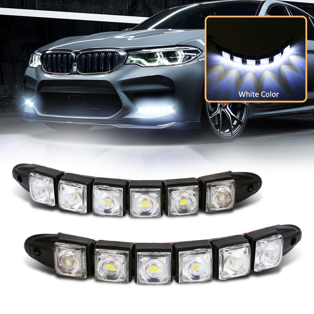 2Pcs Car Auto Led DRL DC 12V COB 5w Fog Light Flexible Strip White Ice ...