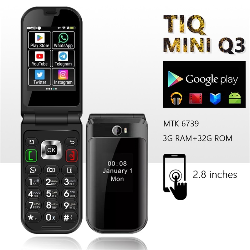TIQ mini Q3 smart flip folding touch screen supports googleplay android ...