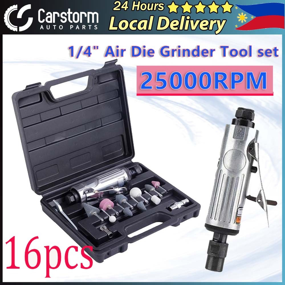 Carstorm 16PCS 1/4" Air Die Grinder Kit Set Car Air Compressor 90psi ...