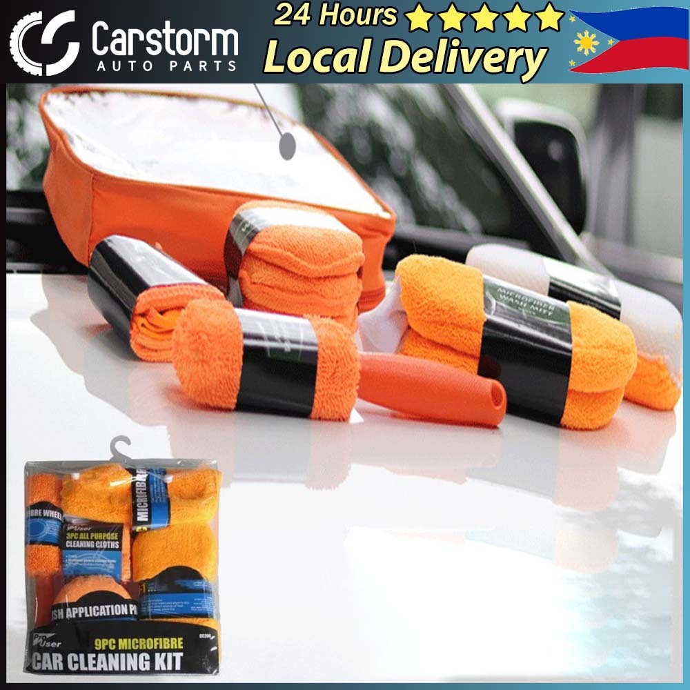 Carstorm 9Pcs/Set Car Wash Cleaning Kit Microfiber Soft Sponge Tire ...