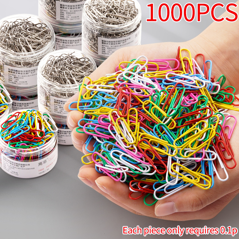 【COD】1000PCS Creative Multifunctional Paper clip bookmark color binding ...