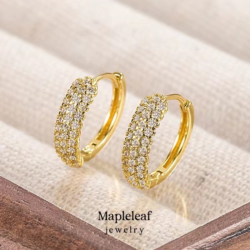 Original 18K Saudi gold Pawnable Full Diamond Round Zircon Women's Ring ...