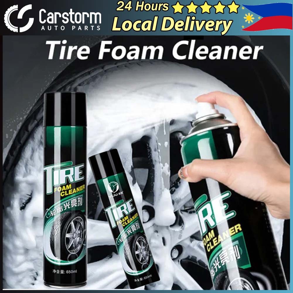 Carstorm Tire Foam Cleaner 650ml Black Car Tire Wax Lotion High Gloss ...