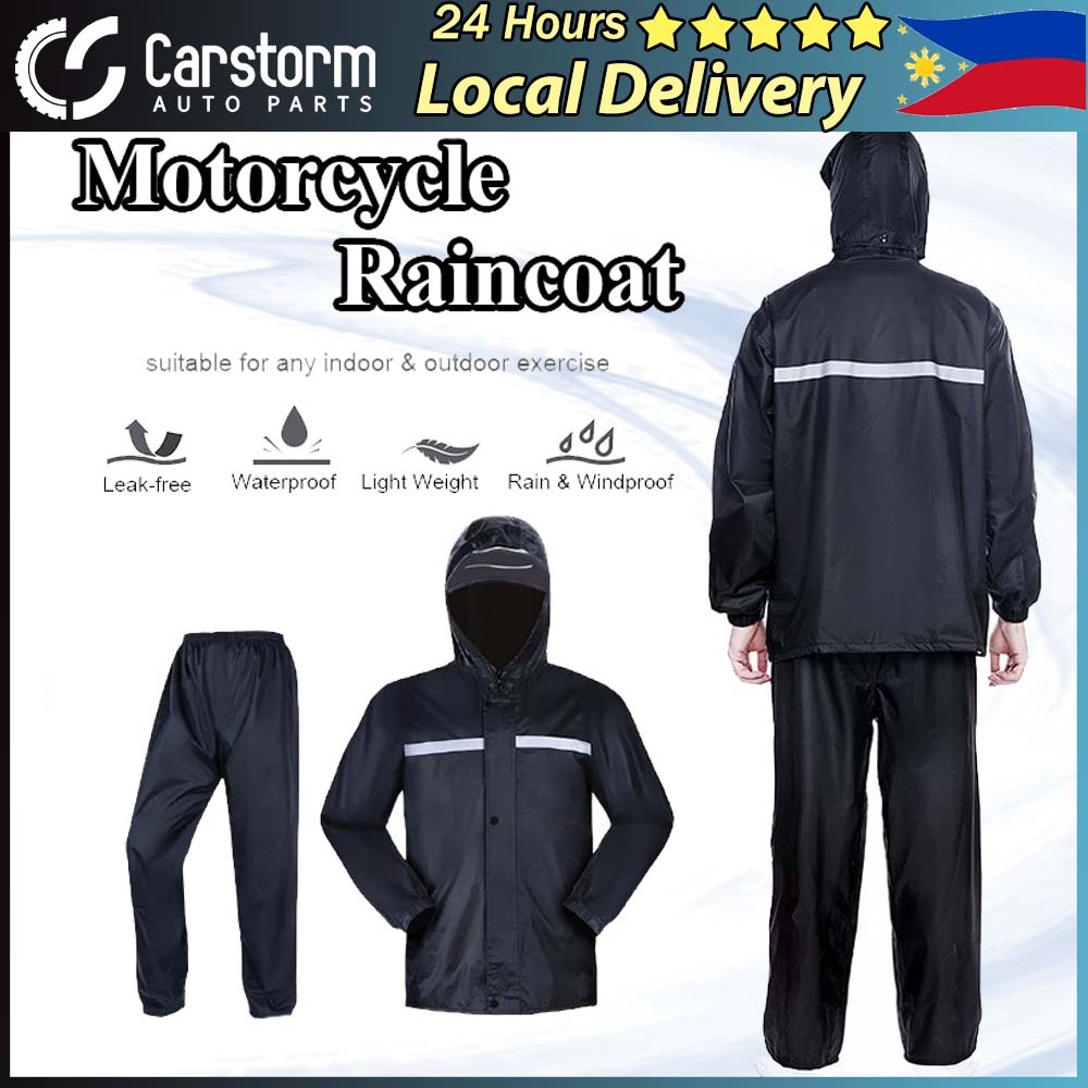 Carstorm Motorcycle Raincoat With Reflector Rainsuit Waterproof Motor ...