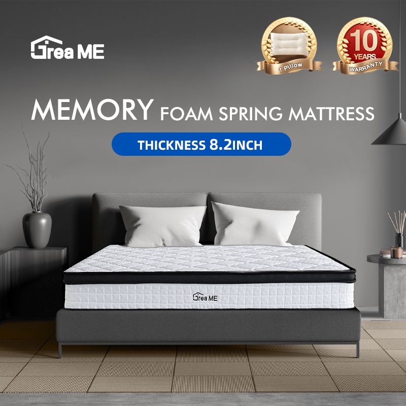 Dreame 8.2inch Memory Foam Spring Mattress Comfort Deluxe matress foam ...