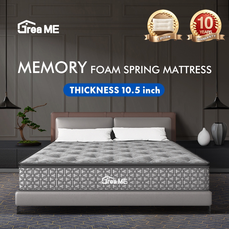 Dreame 10.5inch Memory Foam matress Spring Mattress 5 Star Hotel Deluxe ...