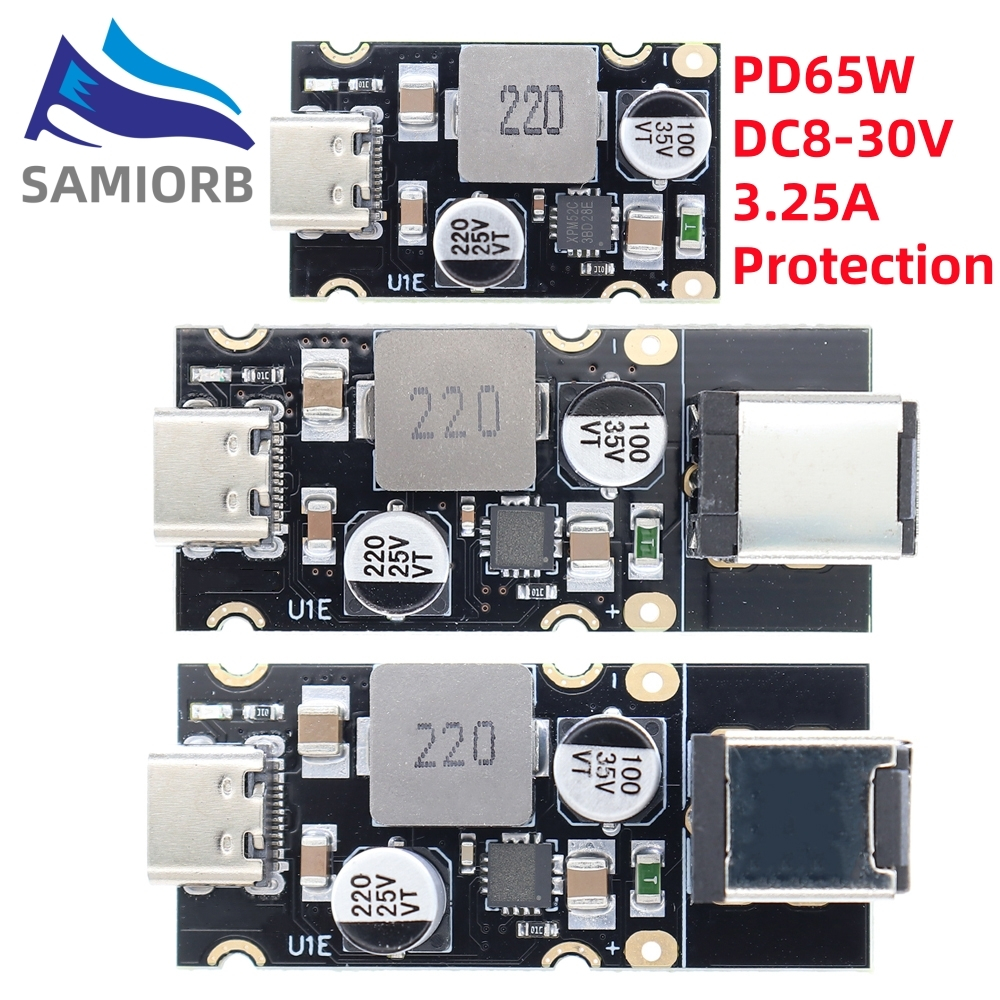 SAMIROB QC4.0 QC3.0 Type-C USB PD65W Fast Charging Adapter Module DC8 ...
