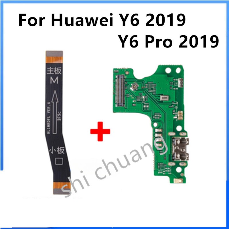 For Huawei Y6 2019 / Y6 Pro 2019 USB Charging Dock Charge Connector Port +Main Board Motherboard ...
