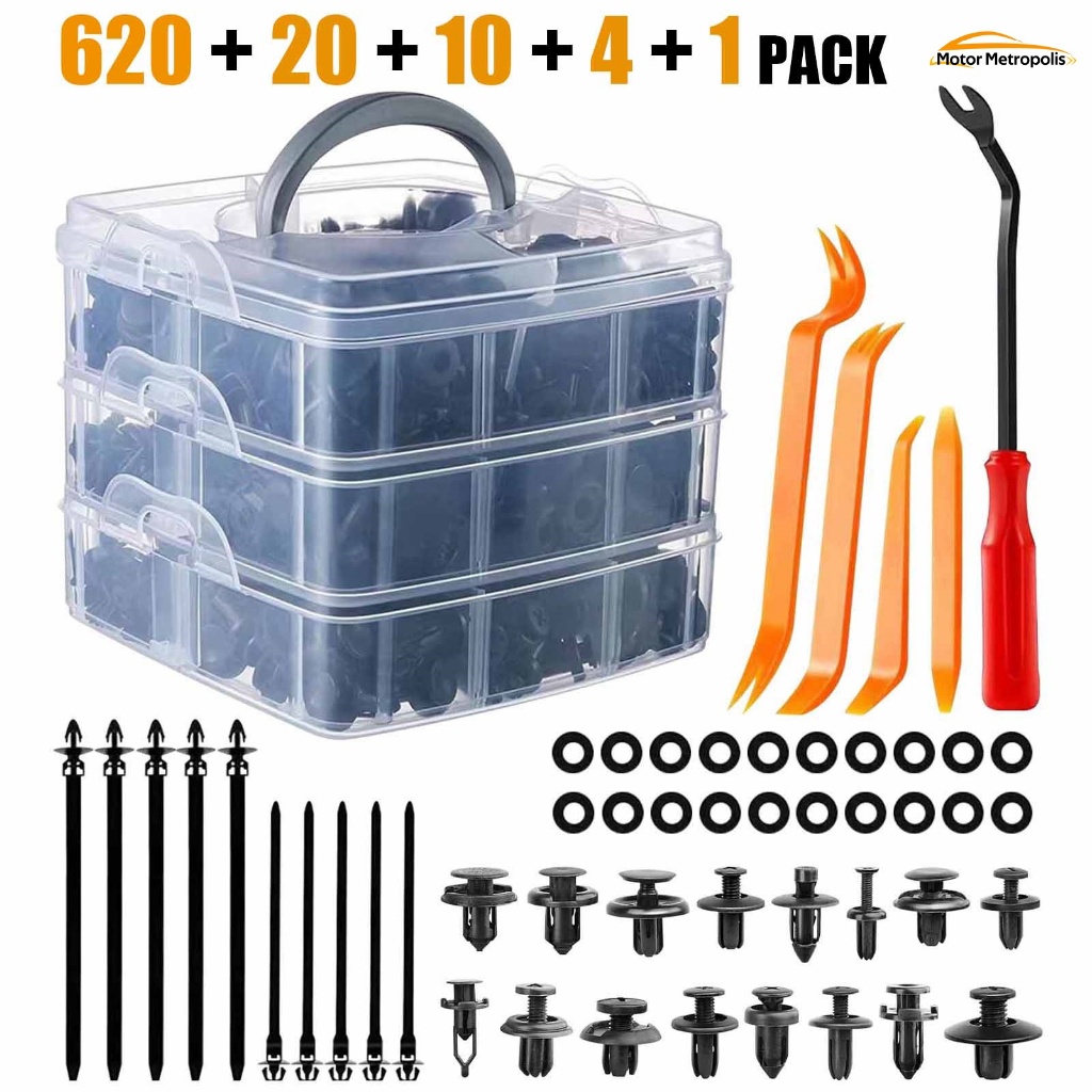 655pcs Auto Fastener Clip Car Body Push Retainer Pin Rivet Bumper Door ...