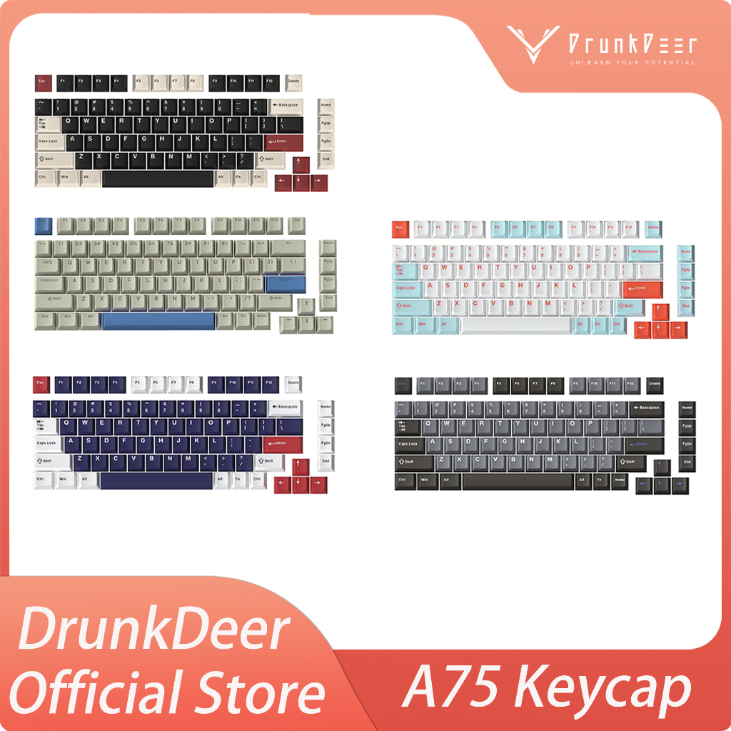DrunkDeer A75 PBT Keycap Set, 82 keys for 75% ANSI Layout Mechanical ...