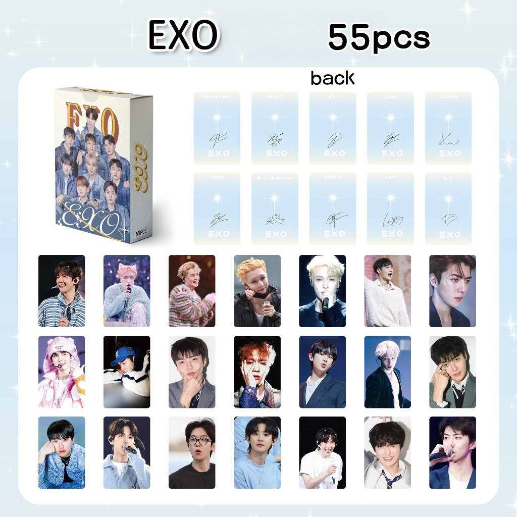 55pcs/box 2023 EXO EXIST Photocards Album Lomo Laser Cards Solo Kpop Collection On Sale JY ...