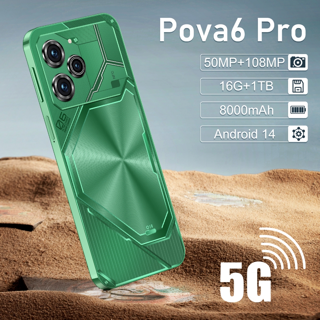 Pova 6 Pro Mobile smartphone 7.3inch Android12 Screen Memory 12+512GB ...