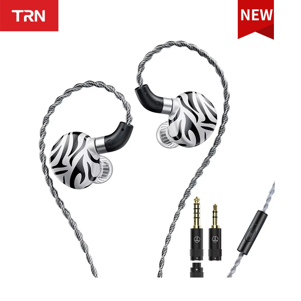 TRN New White Tiger In Ear Earphones Hybrid Dual Dynamic Driver ...