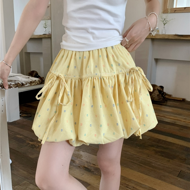 DAMENER Colorful Polka Dot Puffy Skirt For Women Summer High Waist A ...