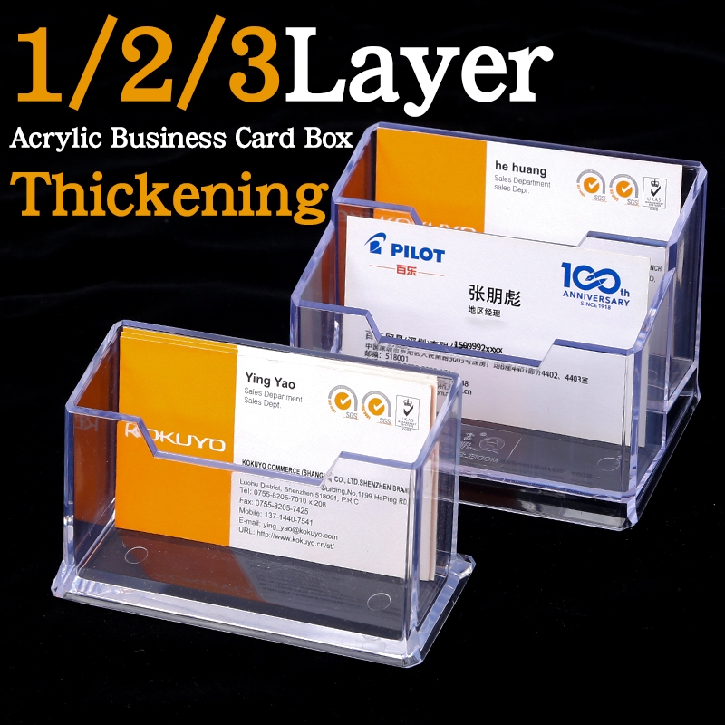 2PCS 1/2/3 Layers Transparent Acrylic Material Desktop Business Card ...