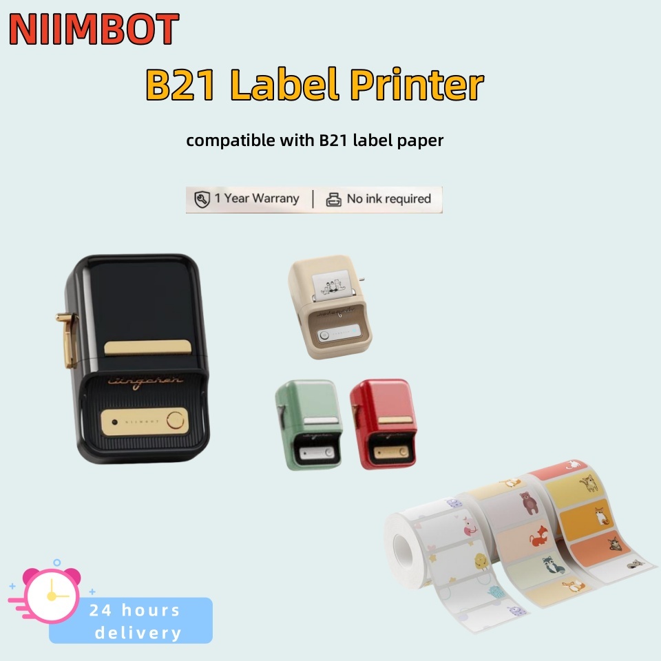 NIIMBOT B21 Label Maker Printer Portable Bluetooth Thermal Printer ...
