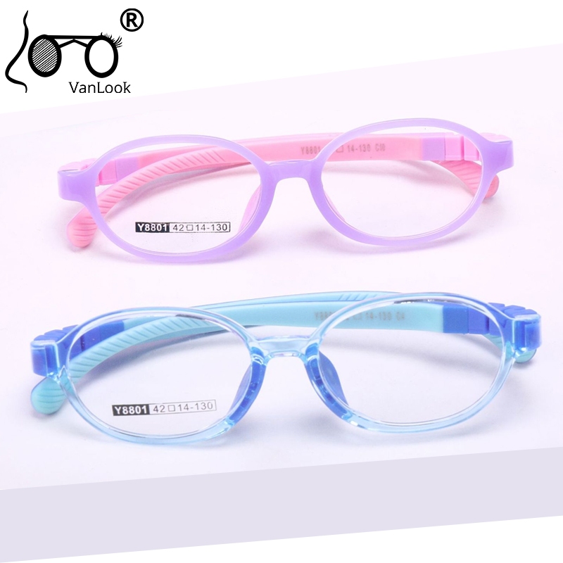 Round Kids Glasses Oval Flexible Eyeglasses Frame for Kid Boys Children ...