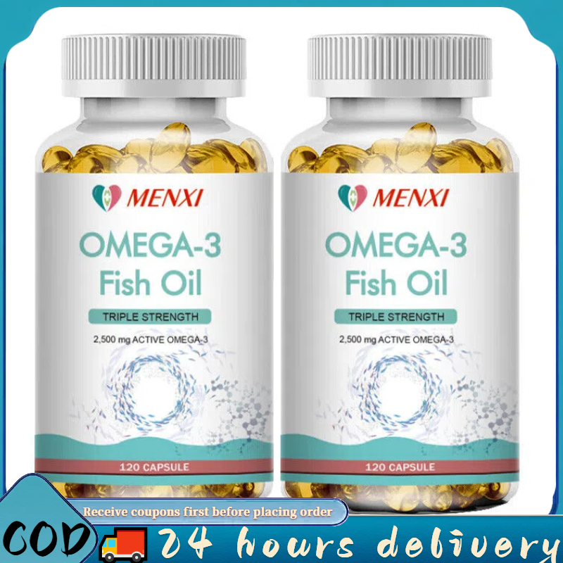 120 Capsules Omega 3 Fish Oil Softgels Supports Heart Health ...