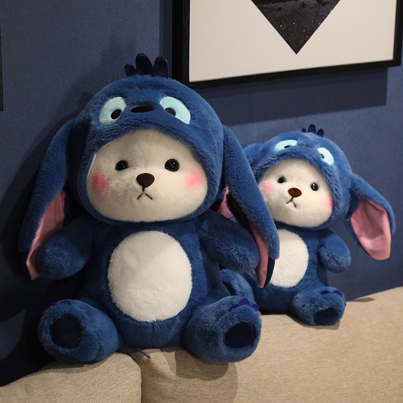 Transform into Stitch Bear Pillow Doll Cute Bear Cute Plush Toy ...