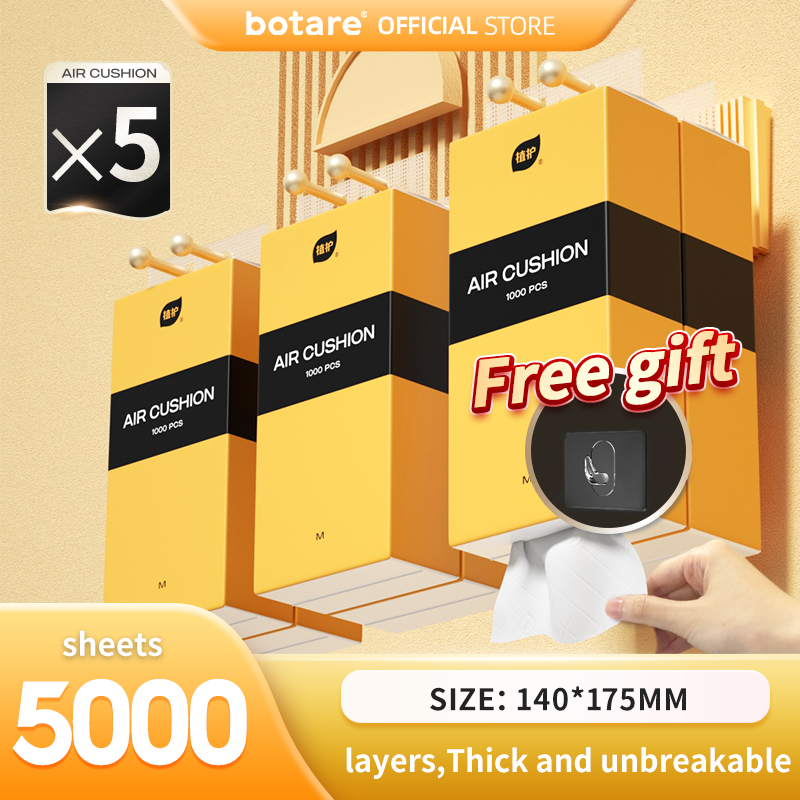 [5 PACKS] Botare AIR-cushion Cheerful Tissue 4-Ply 1000 sheets 140 ...