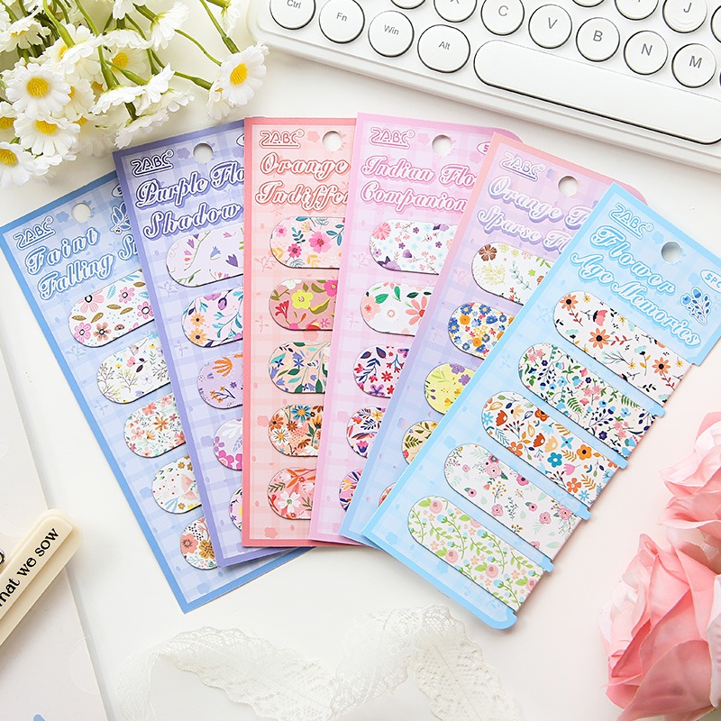 5pcs/set Kawaii Flowers Magnetic Bookmarks Floral Magnet Bookmark Pages ...