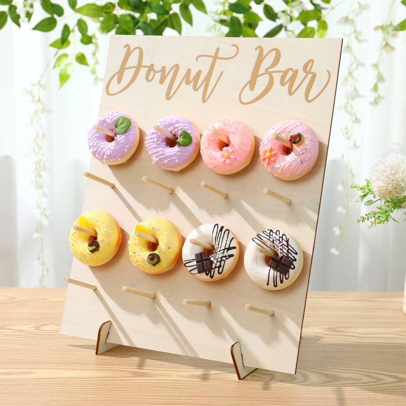 32*40cm Wooden Donut Stand Donut Bar Donut Display Stand Donut Holder ...
