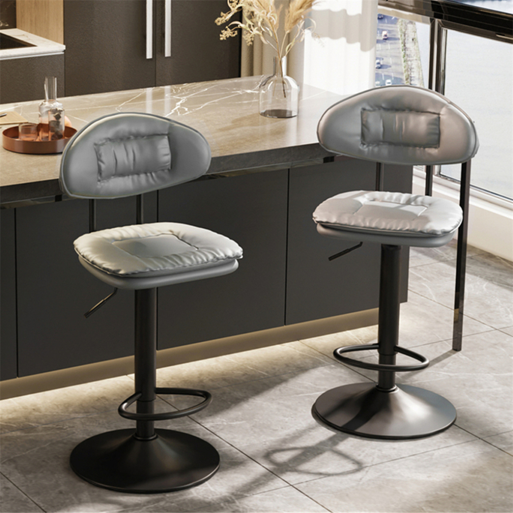 Modern Bar Stools Set of 2 Adjustable Height Counter Dining Chairs with ...