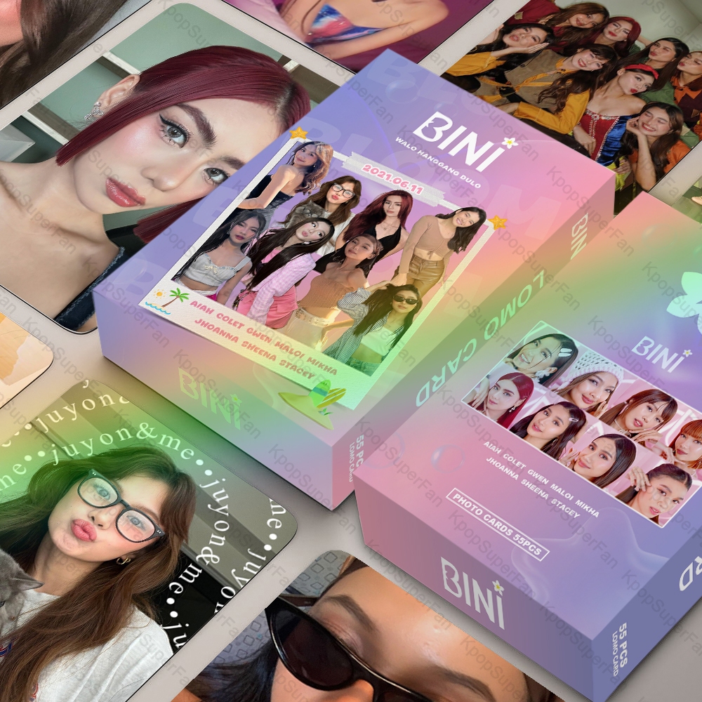 [In stock] 55pcs 50pcs Bini Selca photo card bini ot8 laser lomocards ...