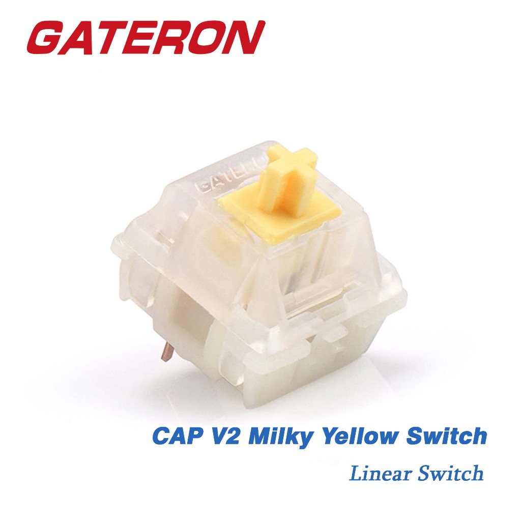 GATERON CAP V2 Milky Yellow Keyboard Switches Linear Pre Lubed Key ...
