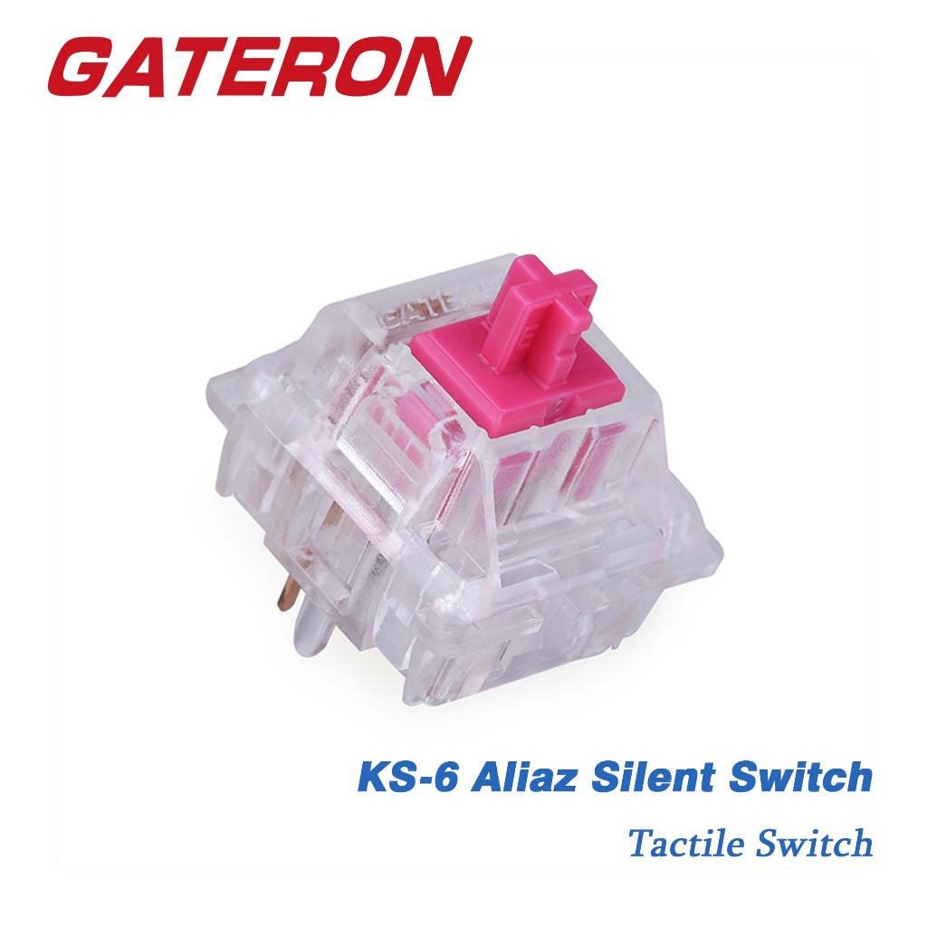 GATERON Aliaz Silent Pink Keyboard SwitchesTactile 5 Pin 60gf Black ...