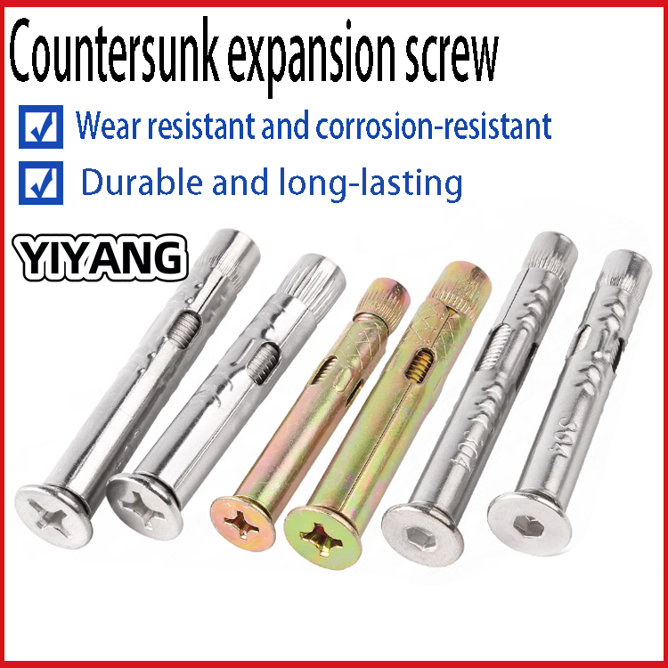 M6 M8 M10 M12 (5PCS) Color Zinc Cross Countersunk Internal Expansion ...