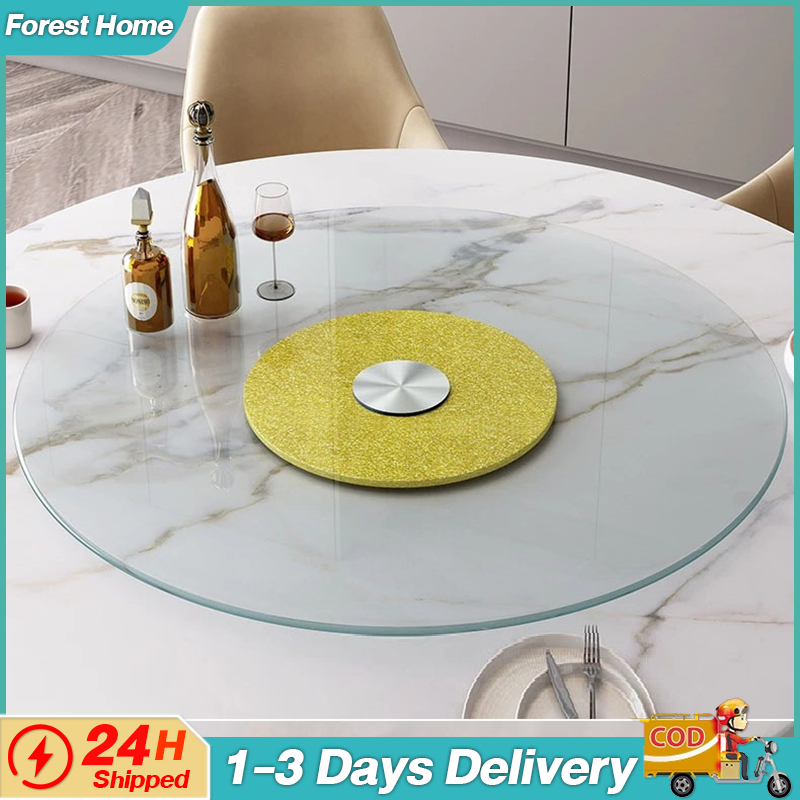 Dining Table Glass Turntable Tempered Glass 60/80/90cm Dining Table ...