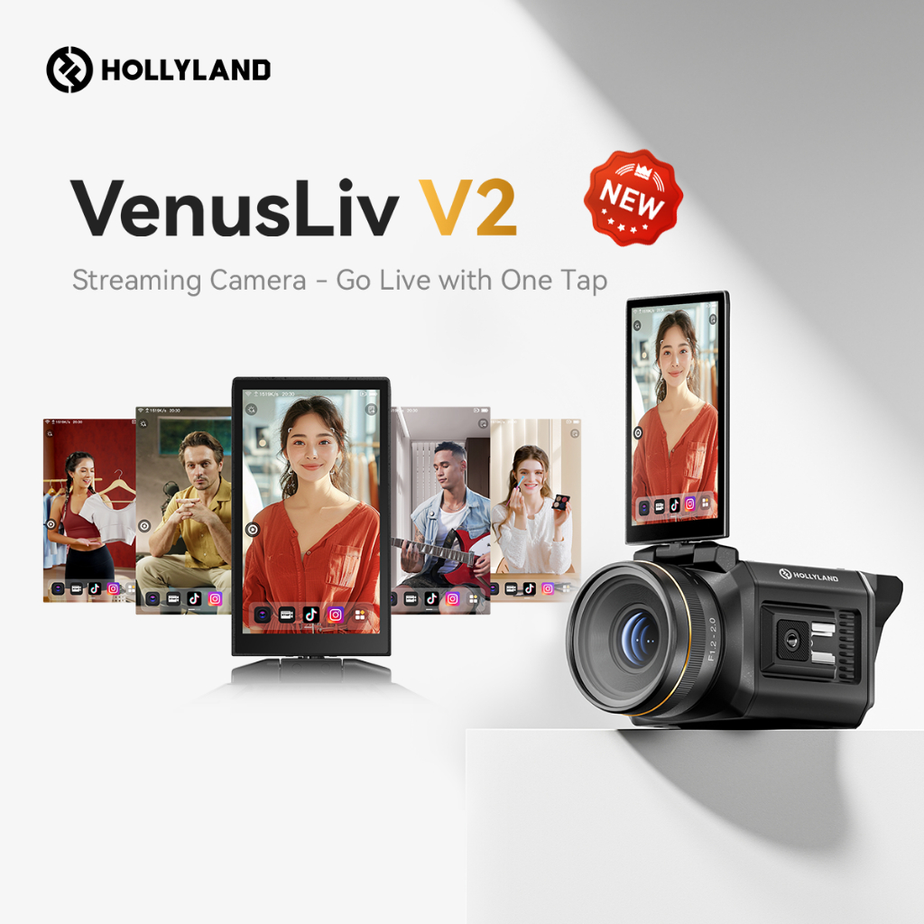 Hollyland VenusLiv V2 All-in-One Streaming Camera 4K30 6x Zoom One-tap Streaming | Shopee ...