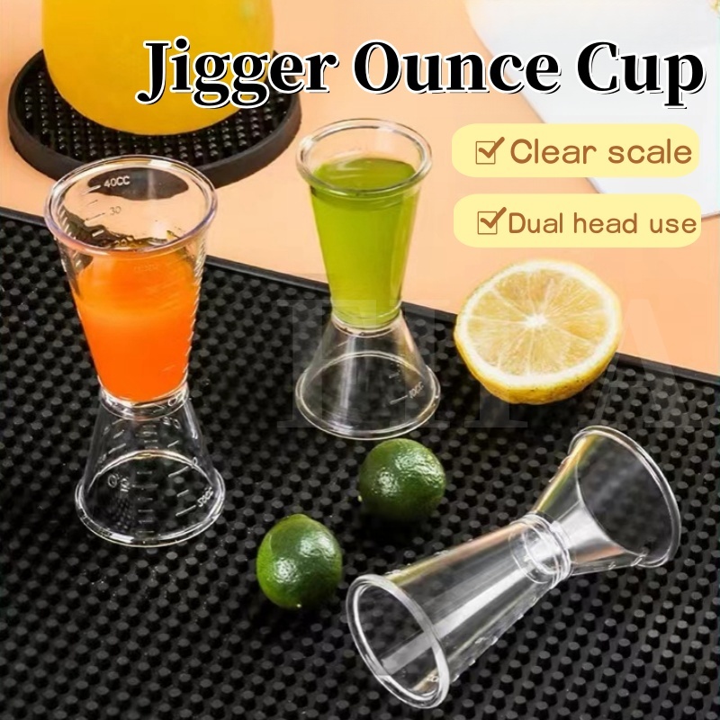 Double Clear Jigger Cup Measure Cup Milk Tea Coffee Mixing Oz Scale ...
