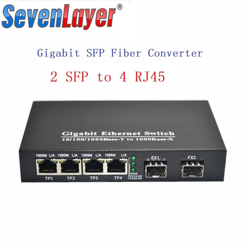 Fiber Optical Media Converter Gigabit Ethernet switch 10/100/1000M 4 ...