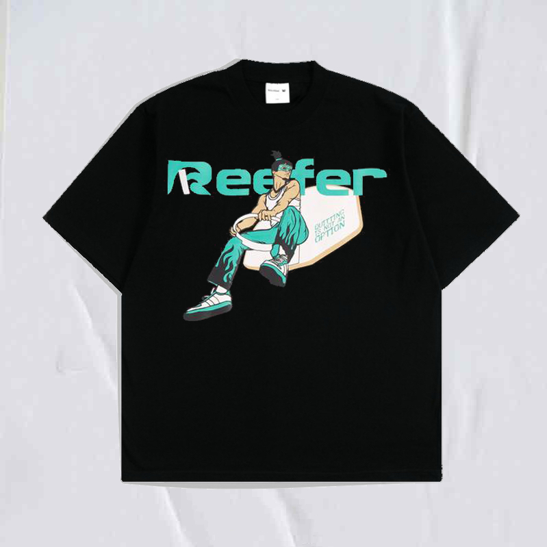 "reefer" T-Shirt Short Sleeve young Casual Top T-Shirt100% cotton ...