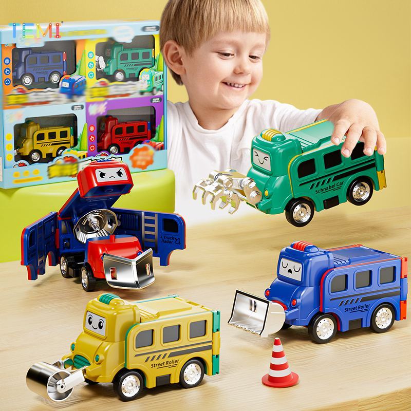 TEMI 2 IN 1 Roll Toy Flip and Transform Car Toy Roller Excavator Crane ...