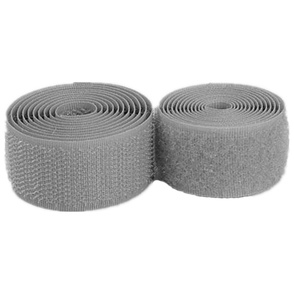 1.6 cm Width Grey Hook and Loop Tape Sew On, Back Side Non Adhesive ...