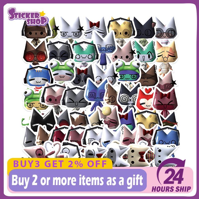 52pcs Kawaii Cartoon Toro Inoue Cat Stickers Cute Waterproof Graffiti ...
