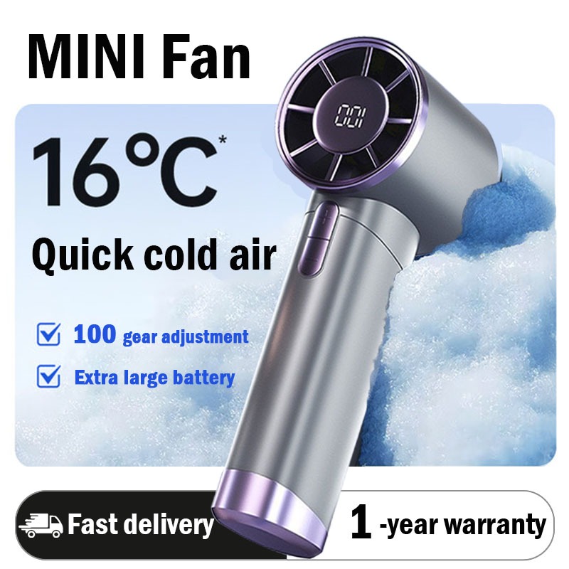 Handheld Mini Fan Small 100-wind-speeds turbo mini fan rechargeable ...