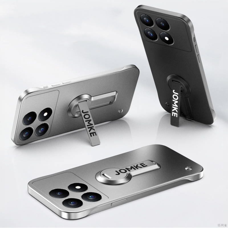 Frameless Metallic Paint Rotating 360° Bracket Case For Xiaomi poco f6 f5 f4 f3 x6 Redmi K70 ...