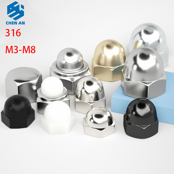 M3 M4 M5 M6 M8 Acorn Cap Nut Stainless Steel SUS A2-316 Steel Cap Nut JIS | Nickel Plating ...