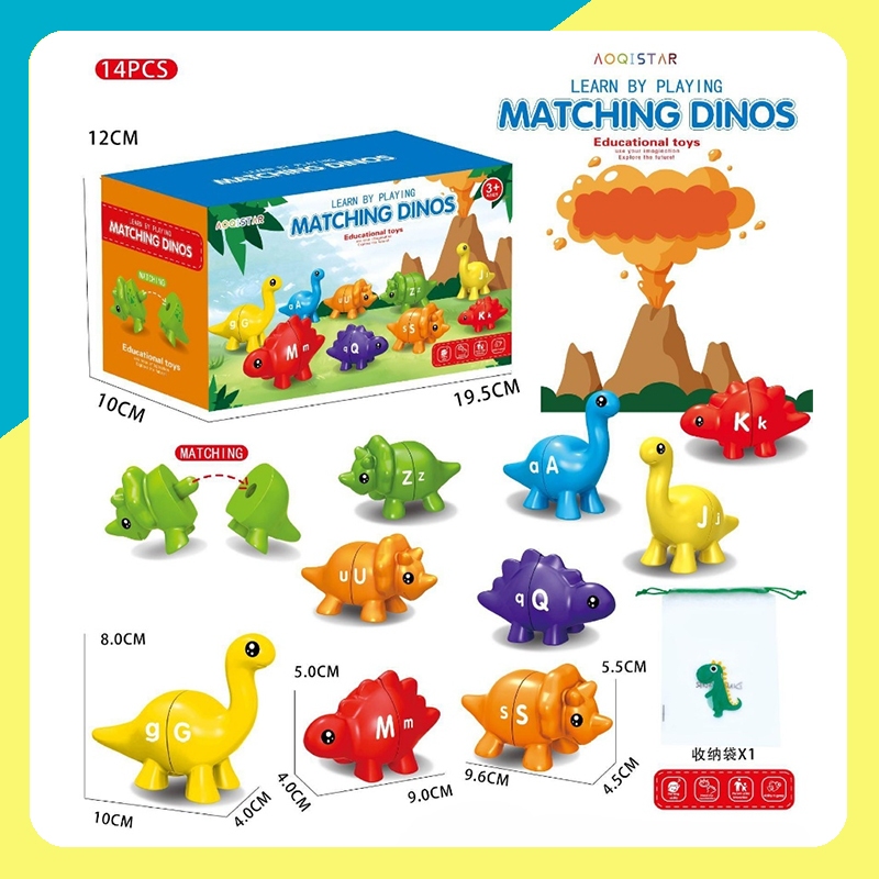 Children's early education dinosaur letter matching toys number ...
